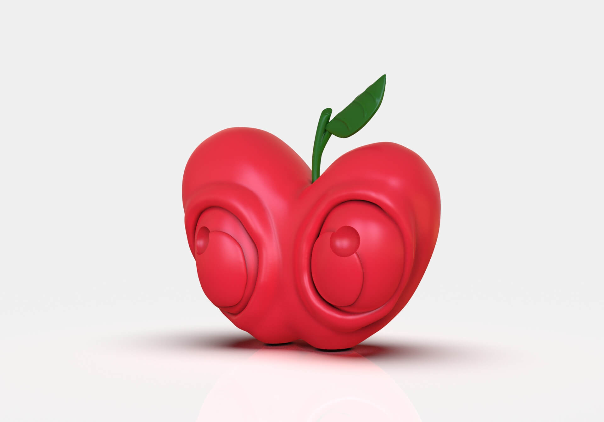 Stylized Little Apple Figurine - 3D Print Model by PaburoVIII