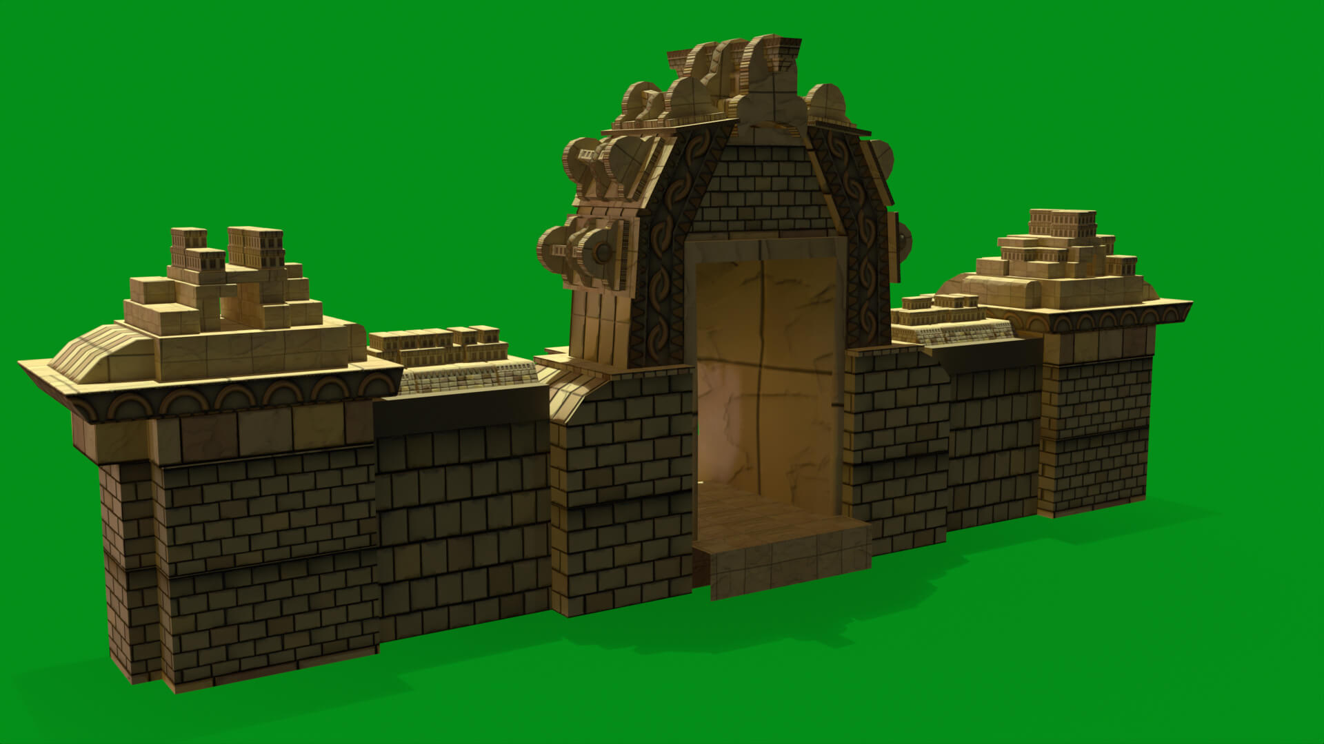 Stylized Monkey Temple - 3D Model by PaburoVIII