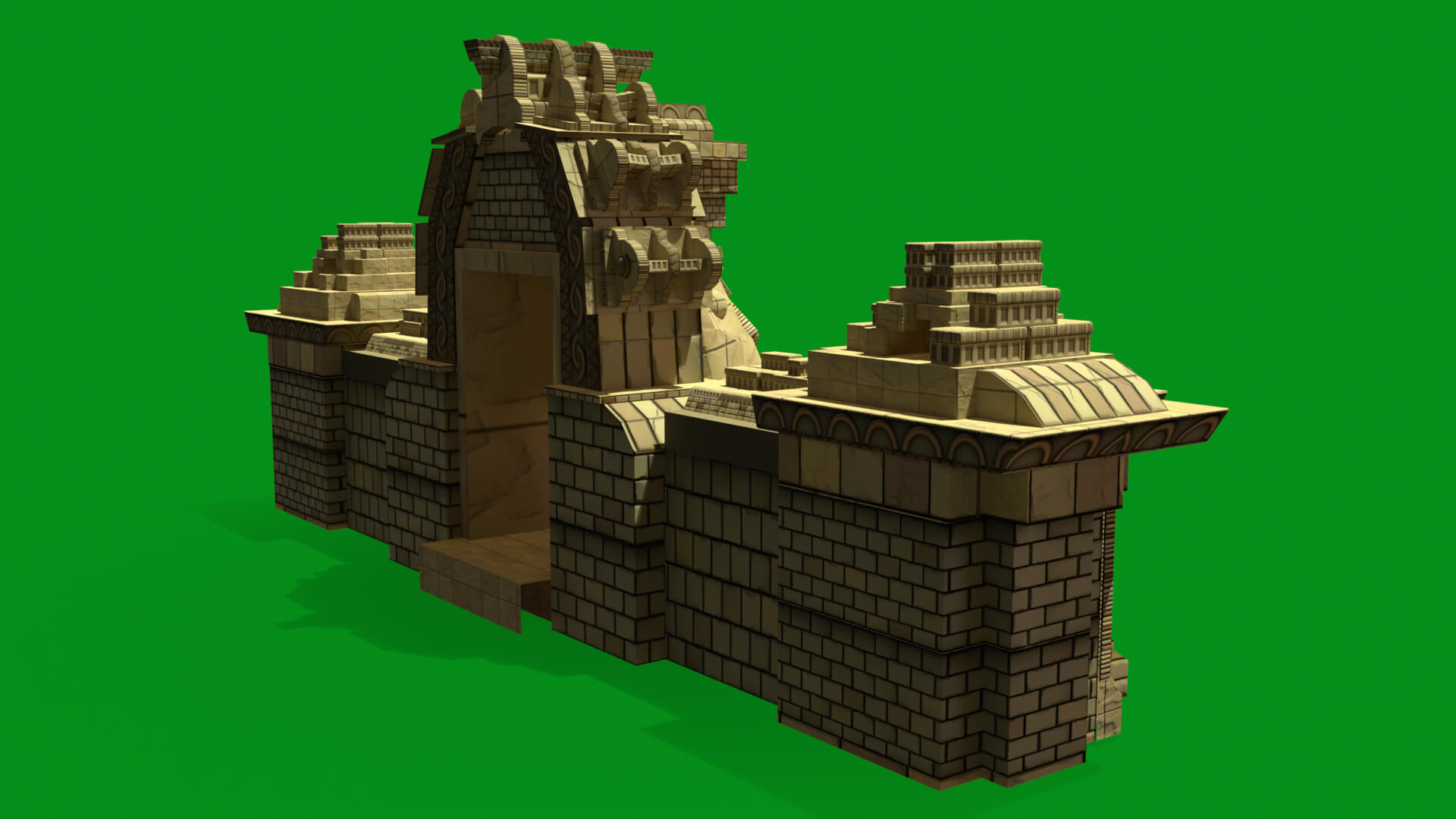 Stylized Monkey Temple - 3D Model by PaburoVIII