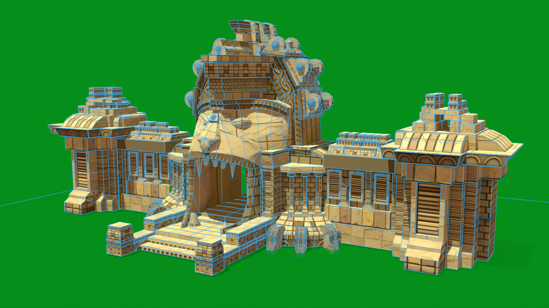 Stylized Monkey Temple - 3D Model by PaburoVIII