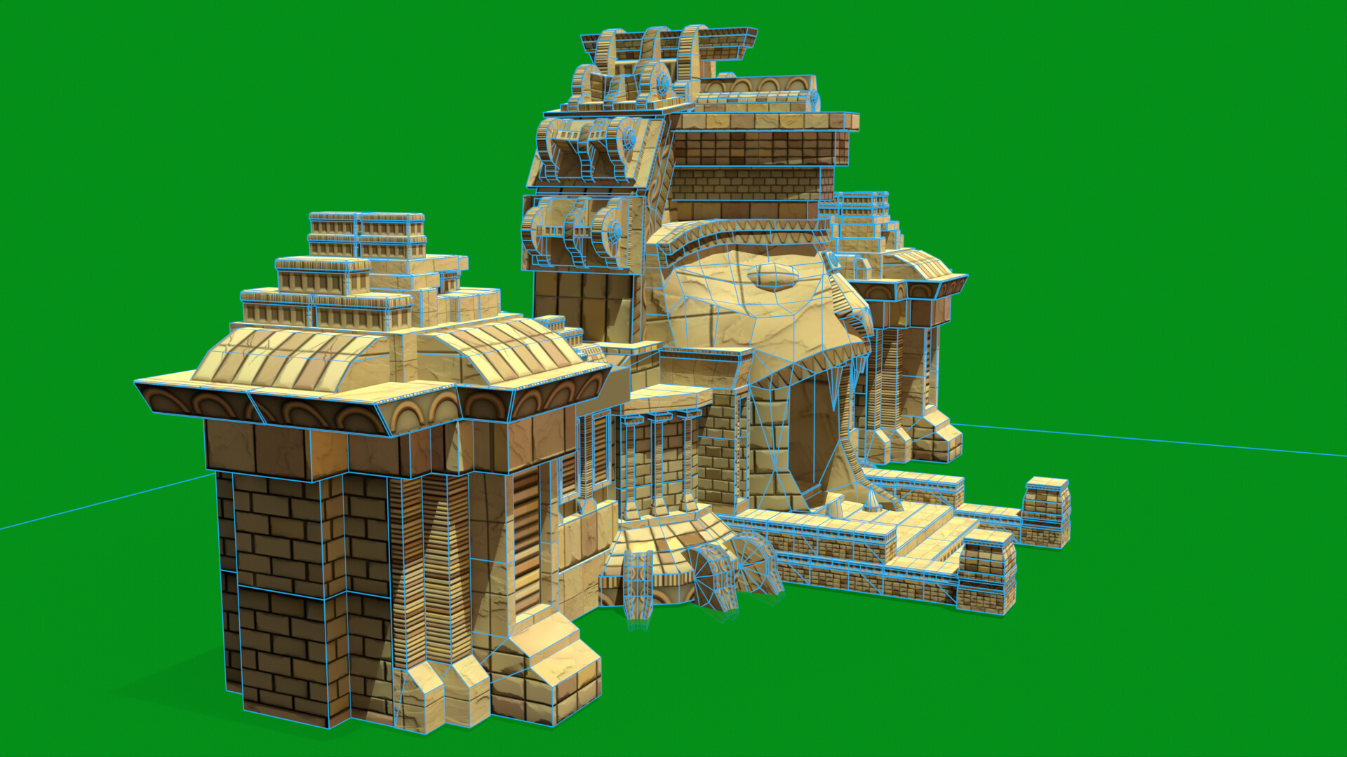 Stylized Monkey Temple - 3D Model by PaburoVIII