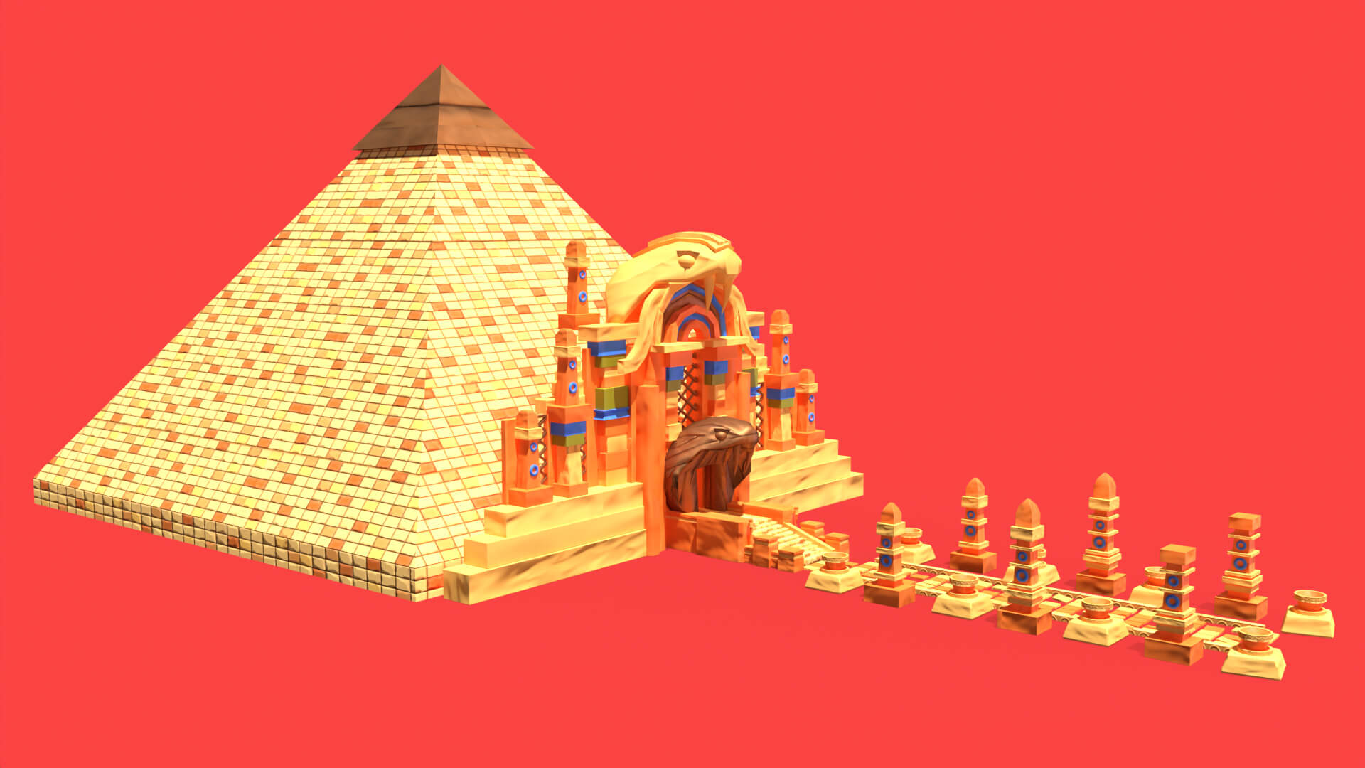 Stylized Serpent Temple - 3D Model by PaburoVIII