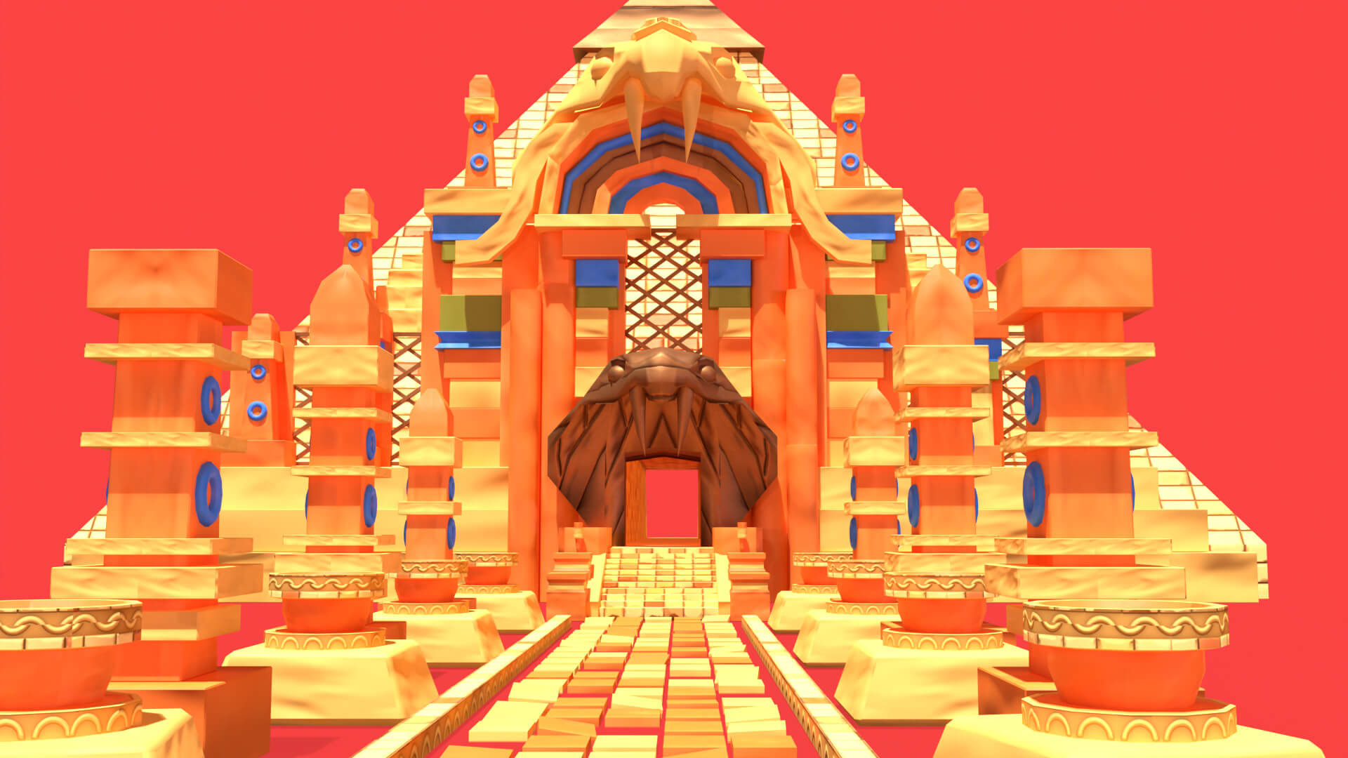 Stylized Serpent Temple - 3D Model by PaburoVIII