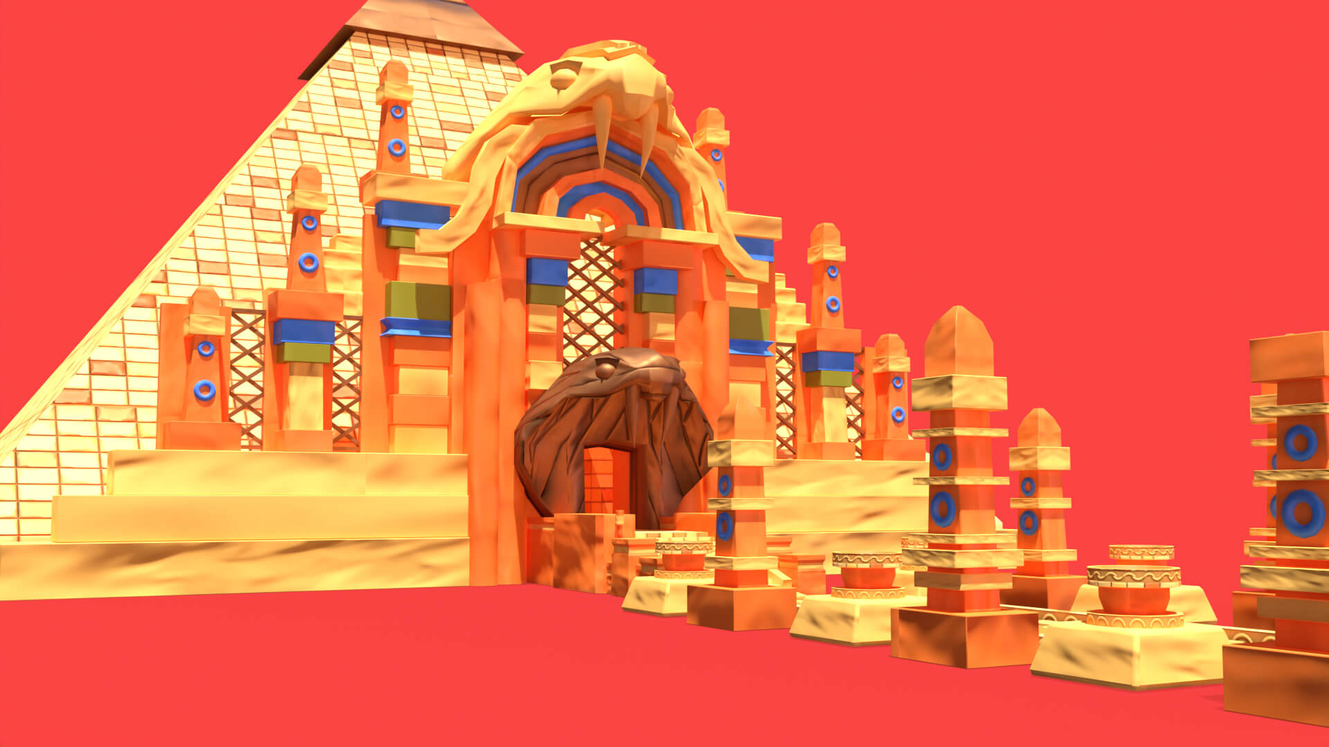 Stylized Serpent Temple - 3D Model by PaburoVIII