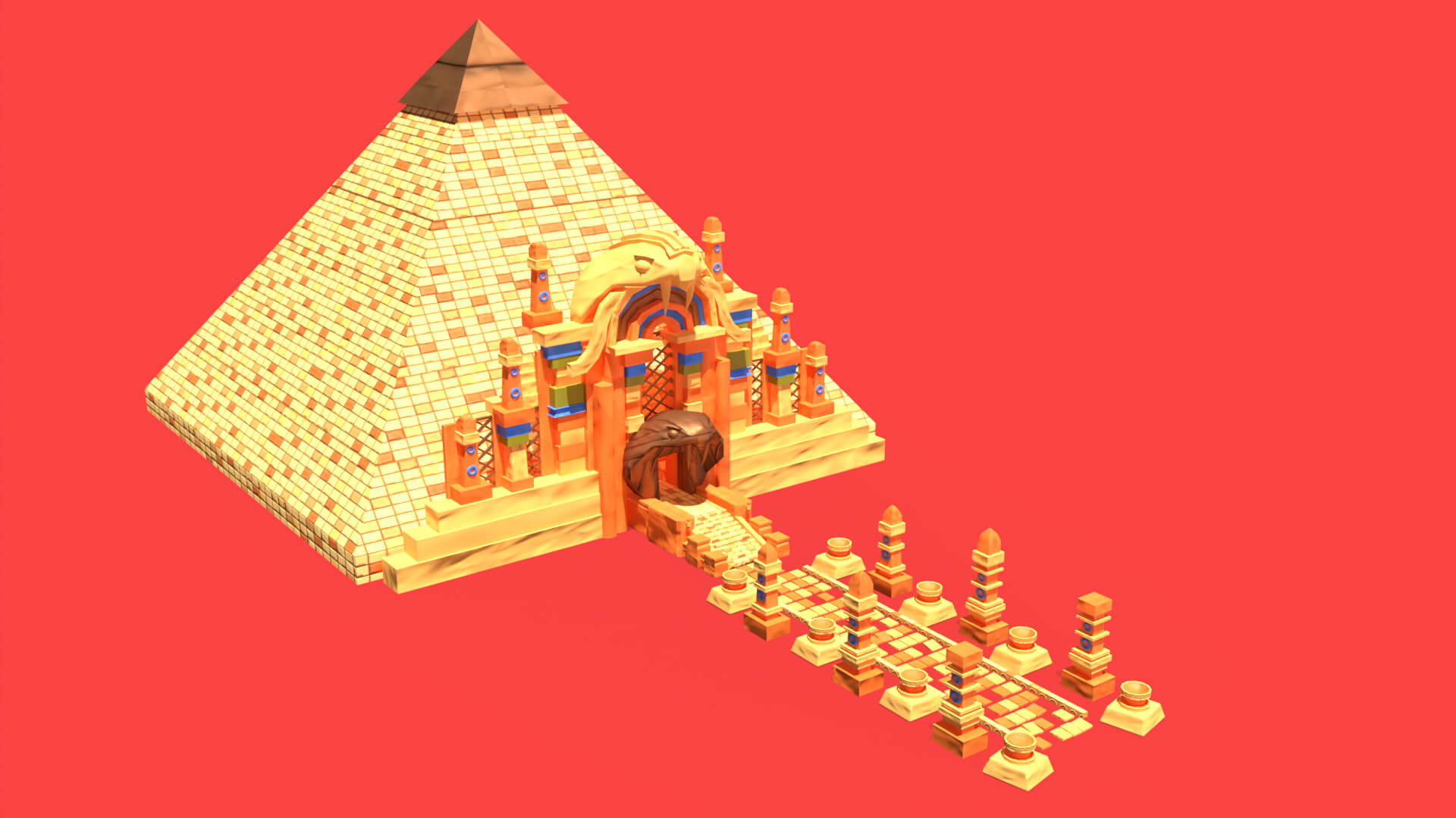 Stylized Serpent Temple - 3D Model by PaburoVIII