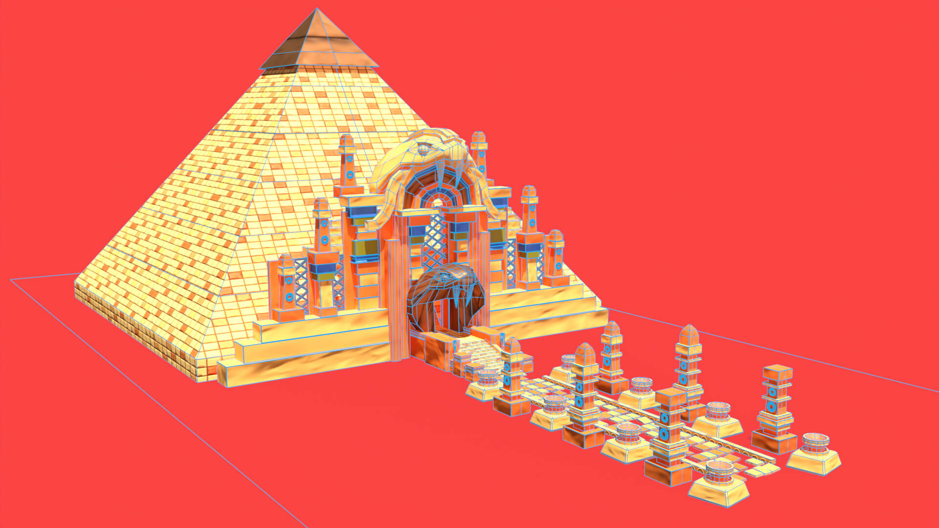 Stylized Serpent Temple - 3D Model by PaburoVIII