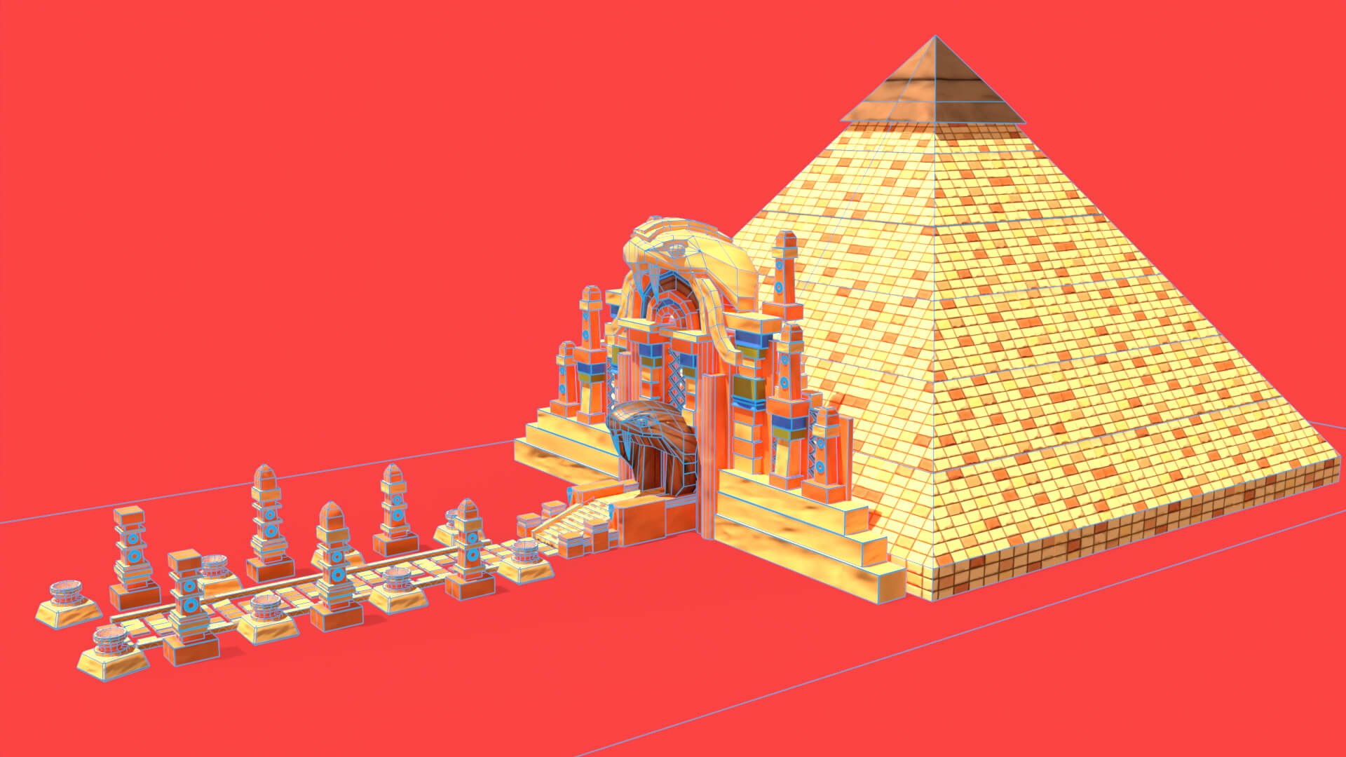 Stylized Serpent Temple - 3D Model by PaburoVIII