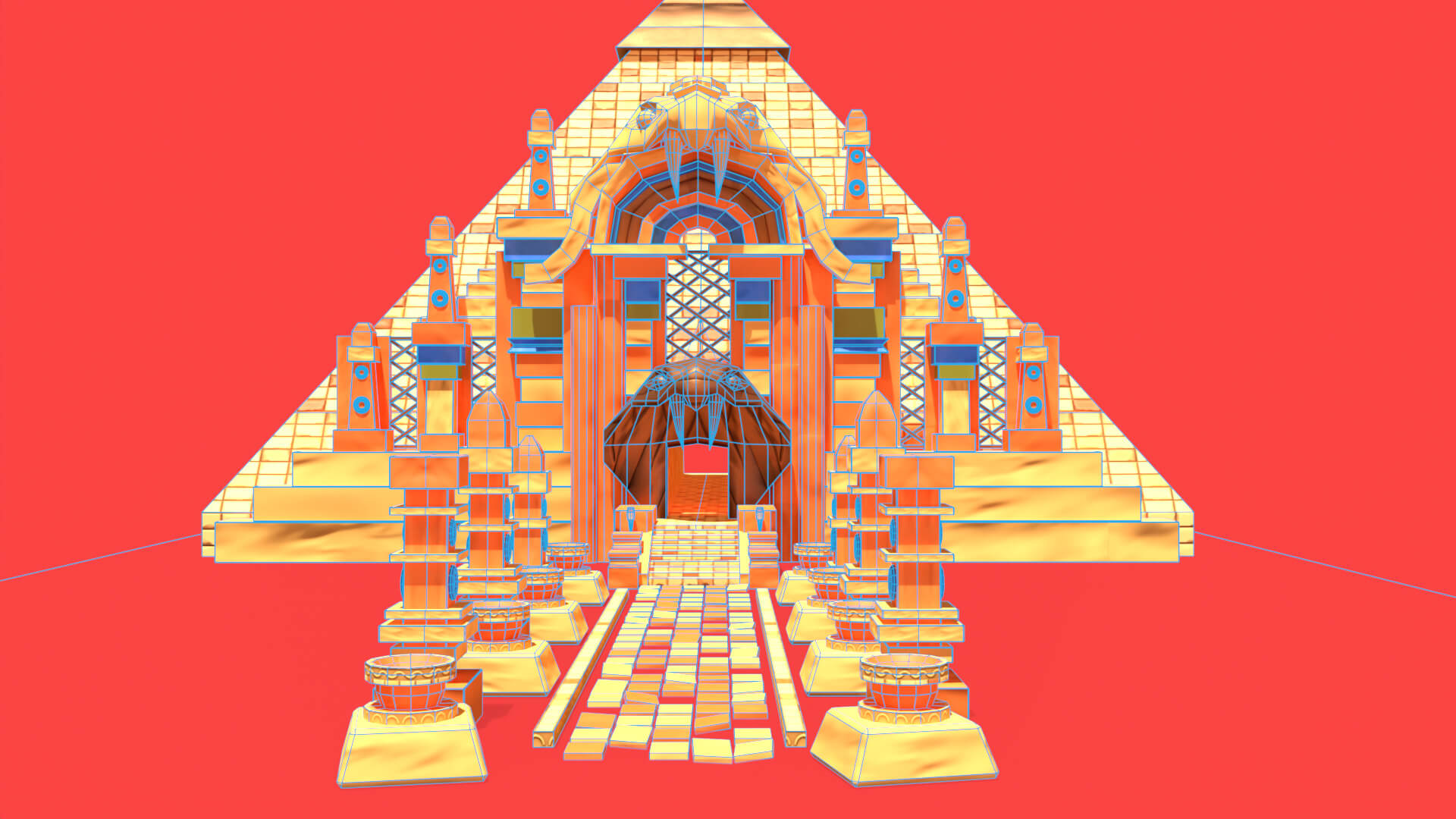 Stylized Serpent Temple - 3D Model by PaburoVIII