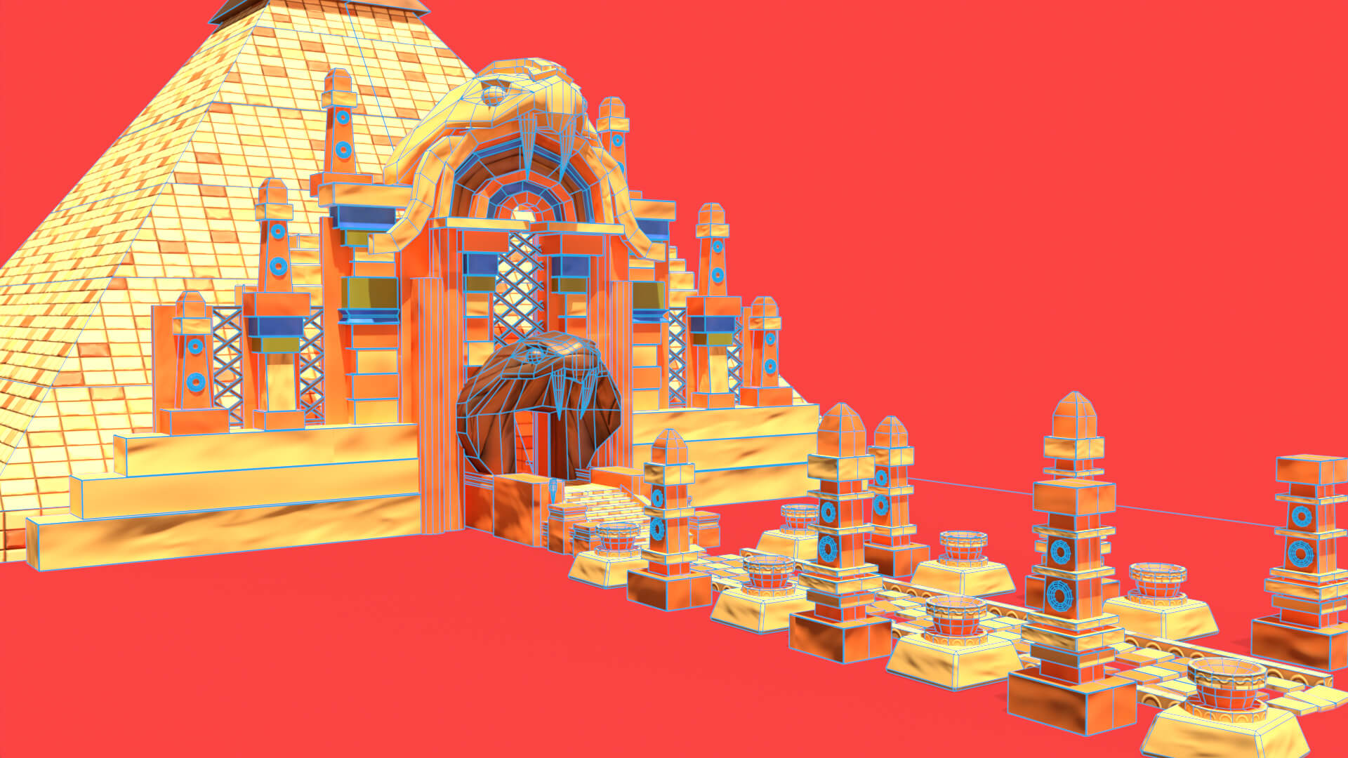Stylized Serpent Temple - 3D Model by PaburoVIII