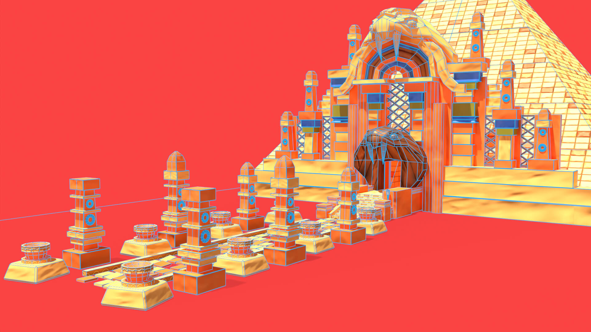 Stylized Serpent Temple - 3D Model by PaburoVIII