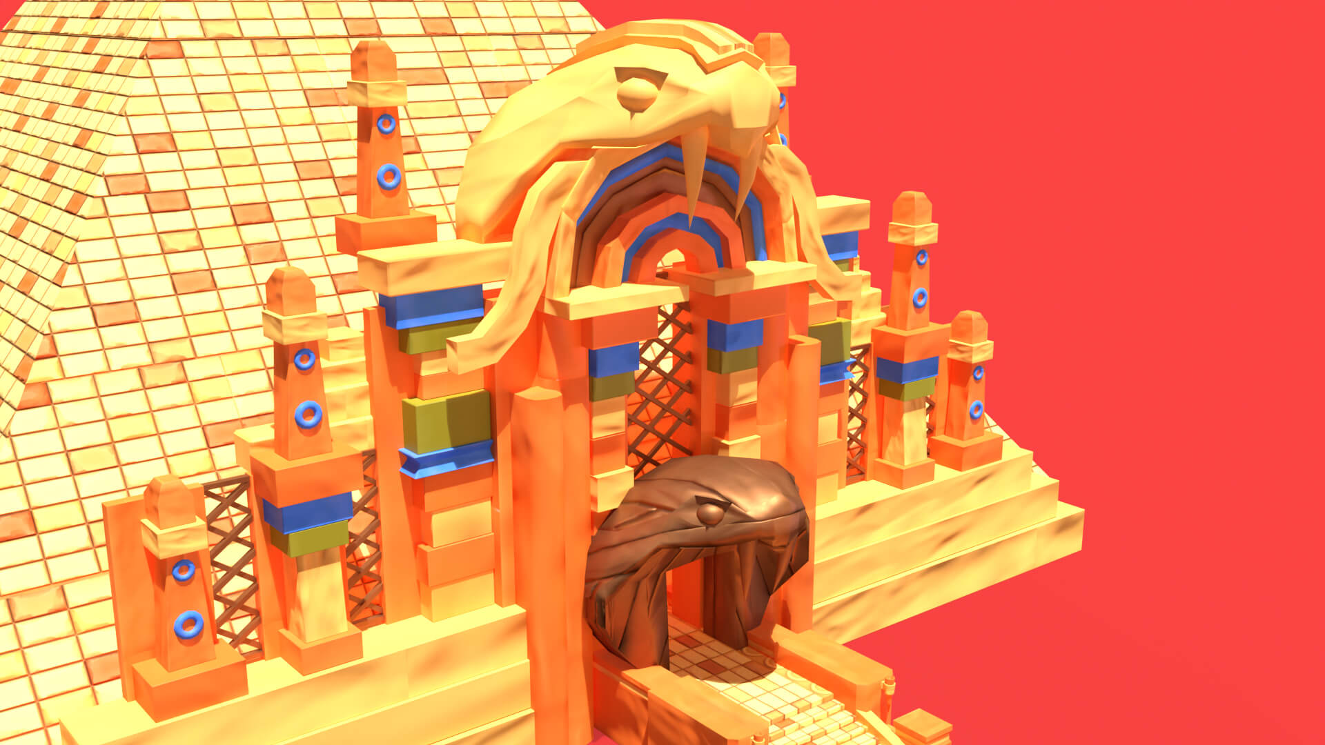 Stylized Serpent Temple - 3D Model by PaburoVIII