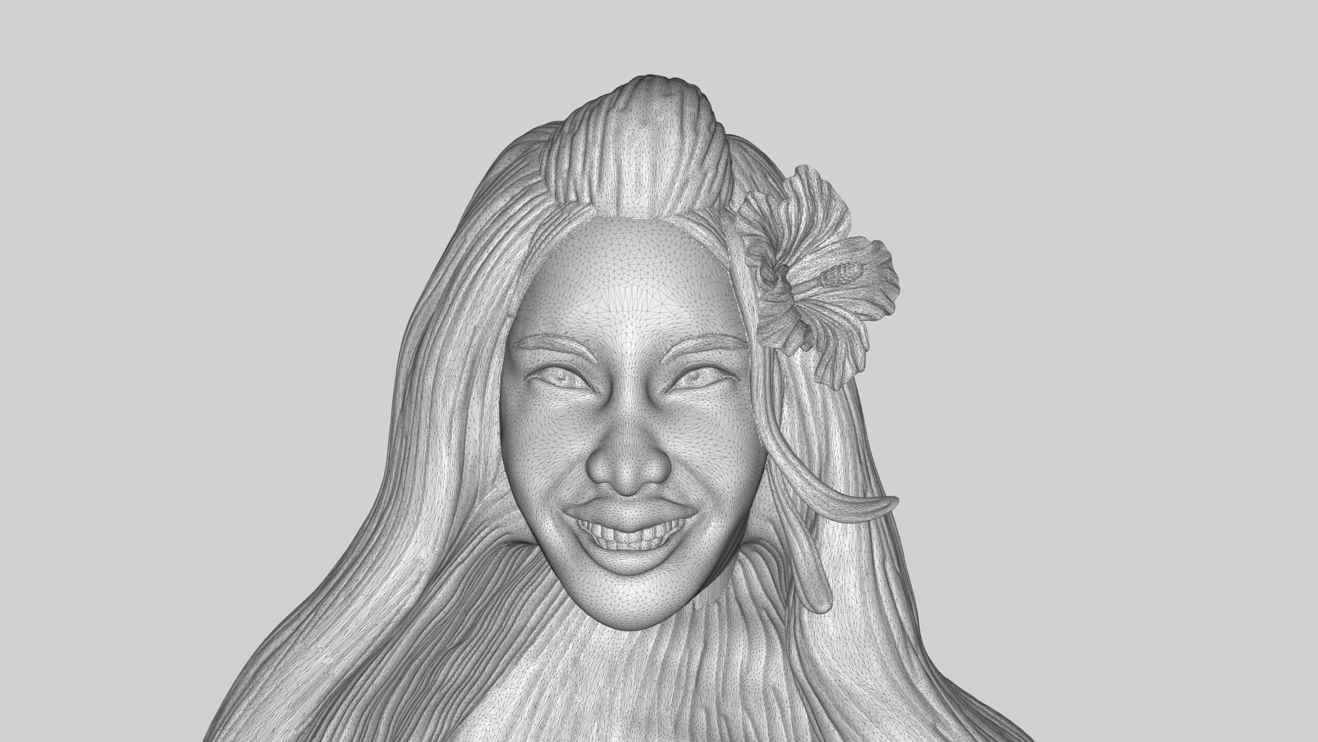 Tropical Girl Head - 3D Print Model by PaburoVIII