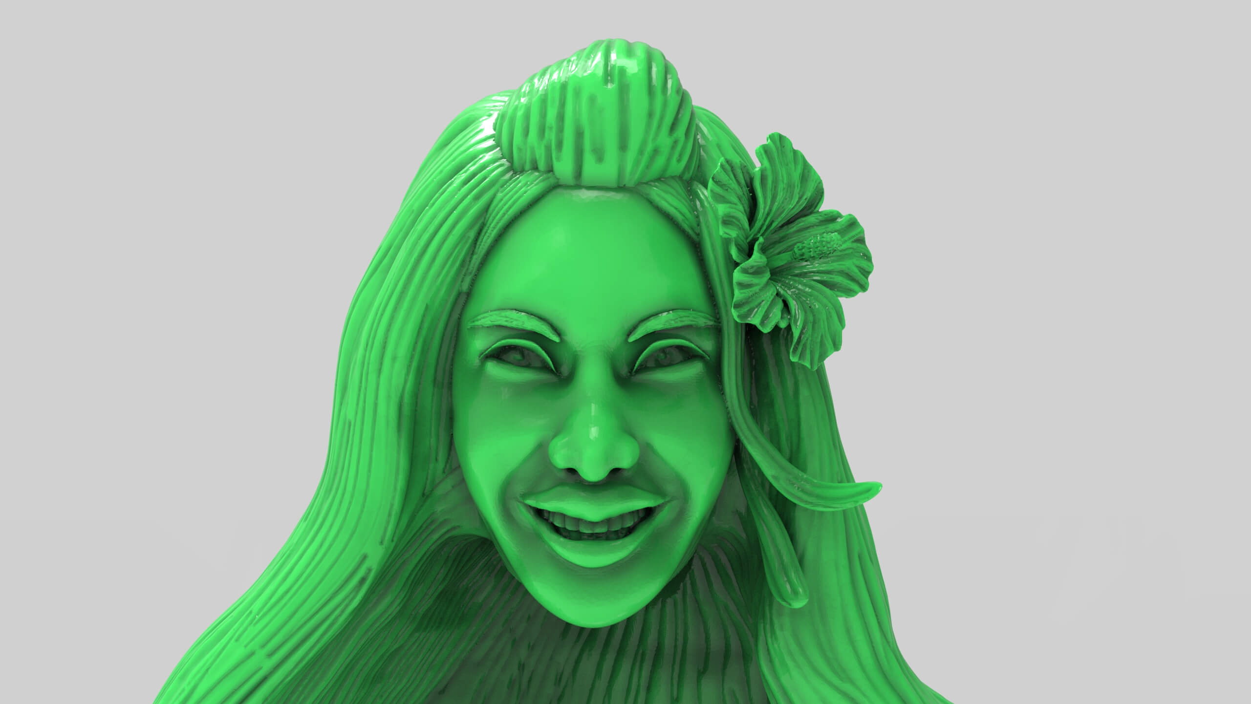 Tropical Girl Head - 3D Print Model by PaburoVIII