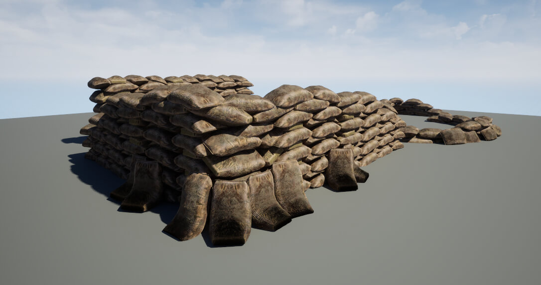 Warfare Sandbags Modular Kit - 3D Model by PaburoVIII
