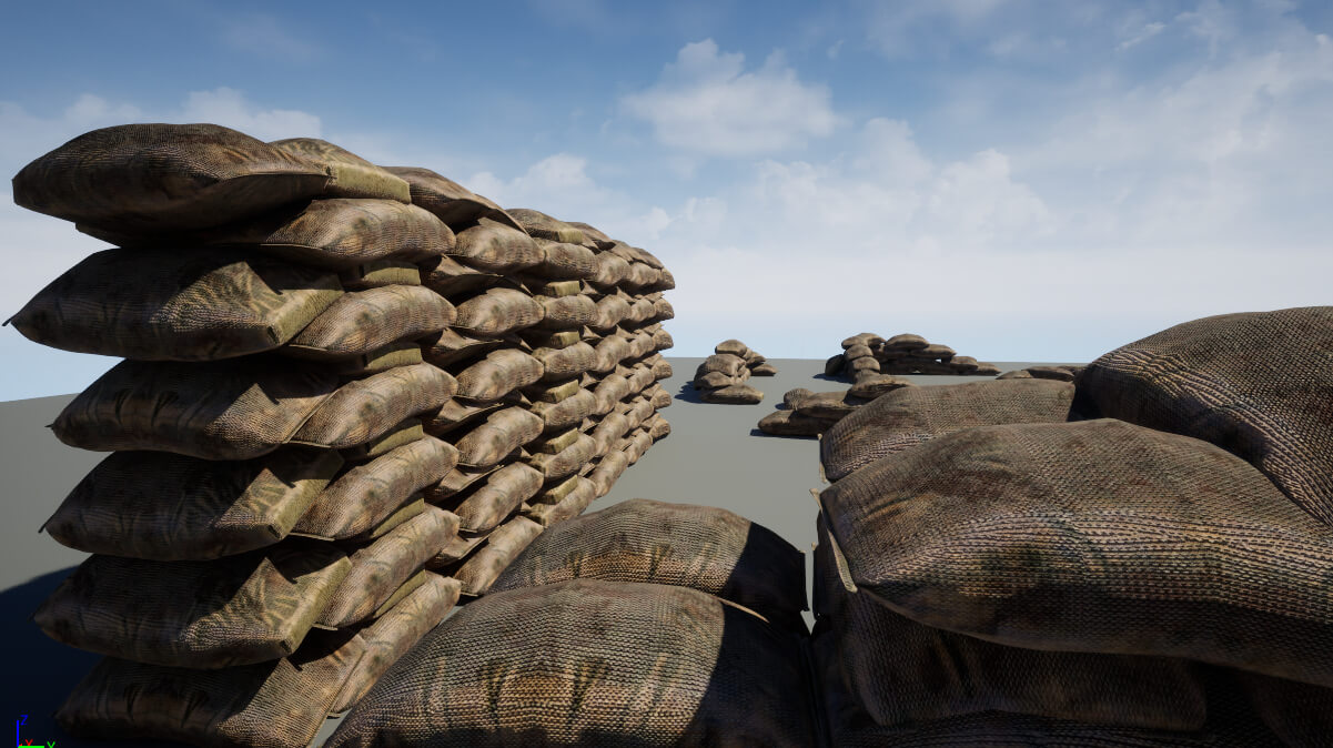 Warfare Sandbags Modular Kit - 3D Model by PaburoVIII