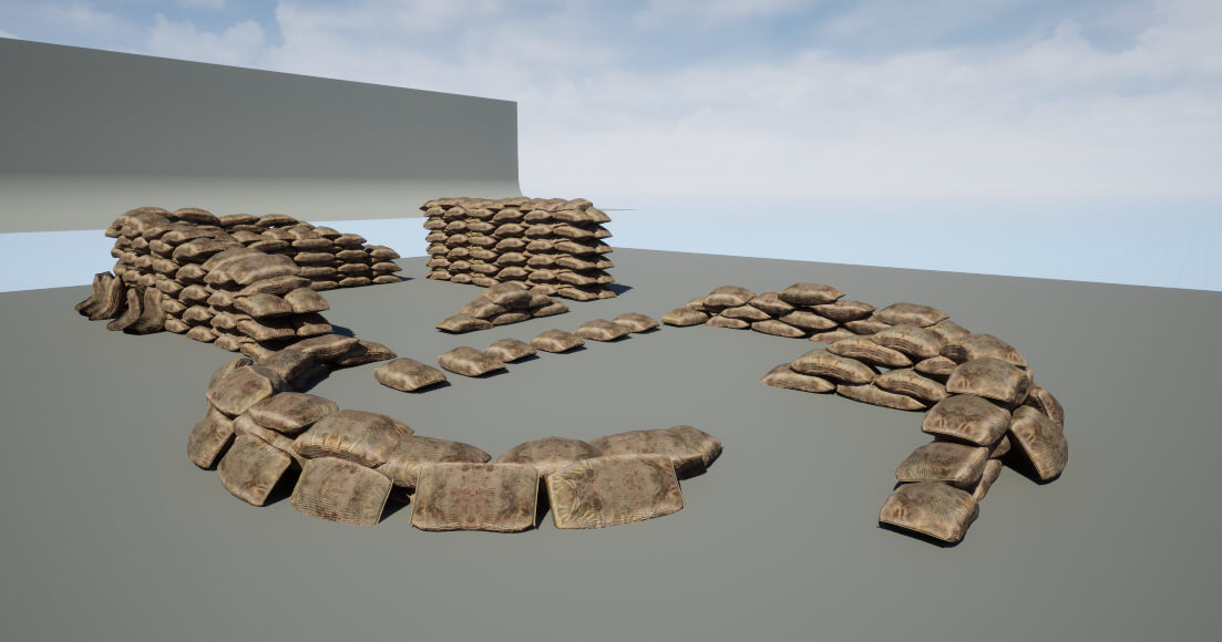 Warfare Sandbags Modular Kit - 3D Model by PaburoVIII
