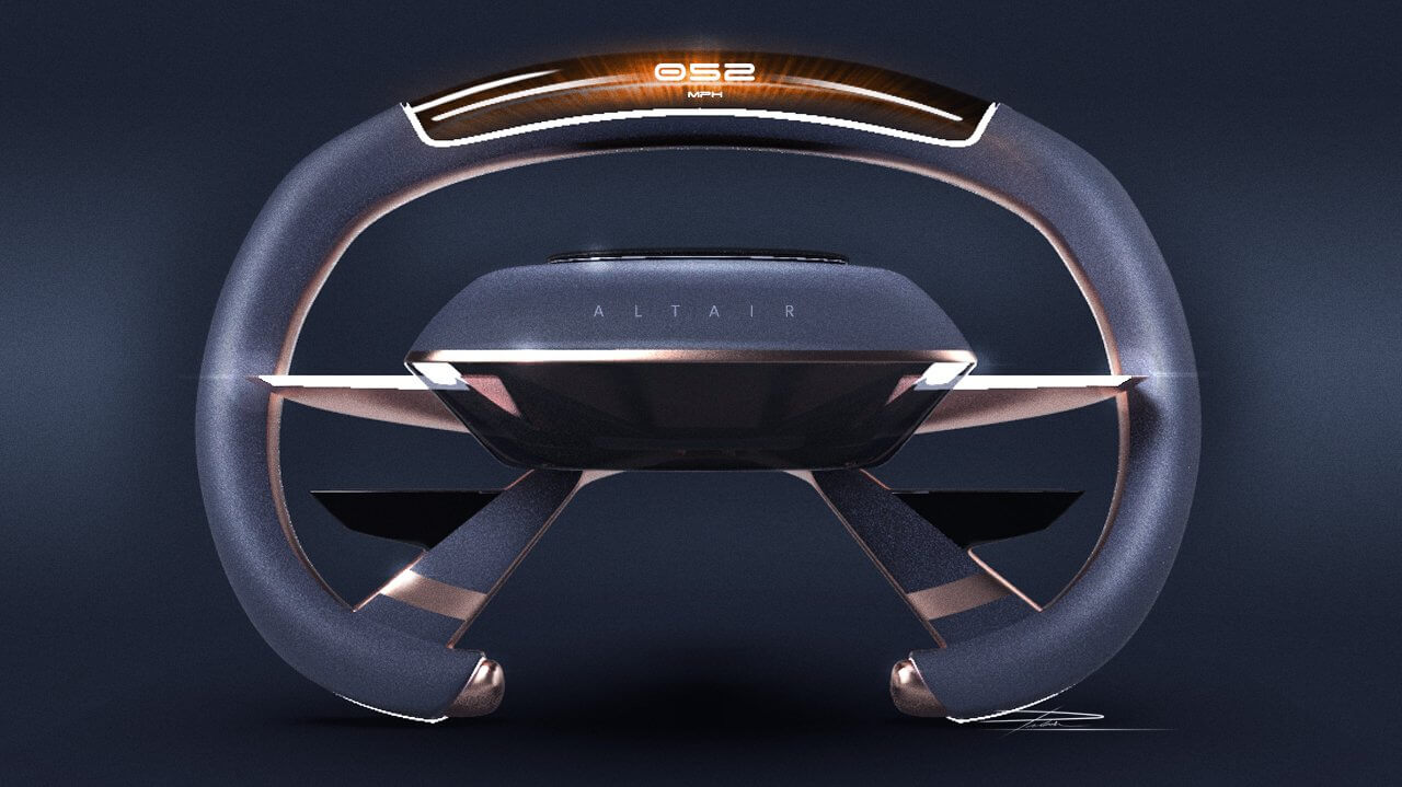 Futuristic Luxury Car Steering Concept - 3D Model by palashagr
