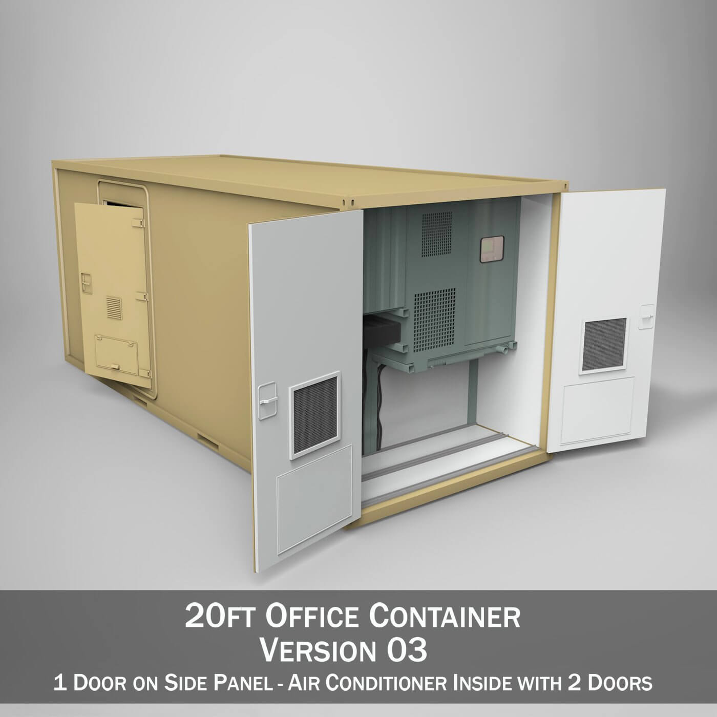 20ft Office Container Version 3 - 3D Model by panaristi