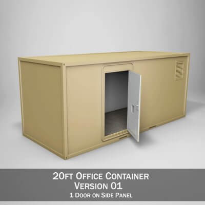 20ft Office Container Version1 - 3D Model by panaristi