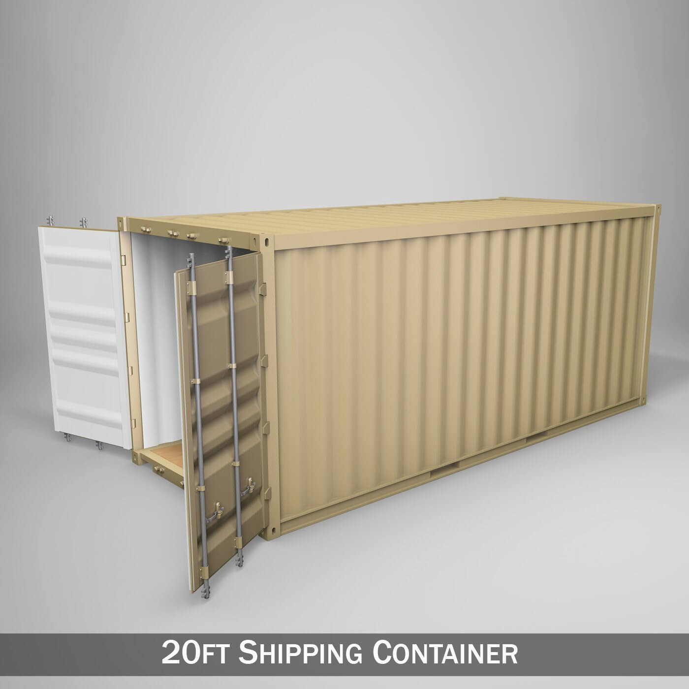 20ft Shipping Container - 3D Model by panaristi