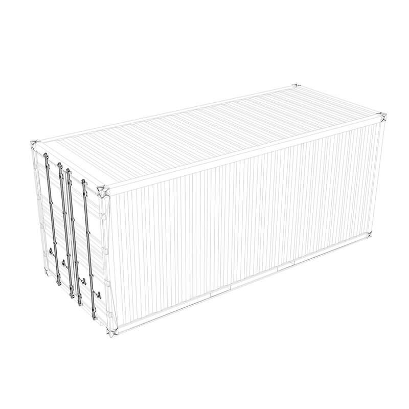 20ft Shipping Container - 3D Model by panaristi