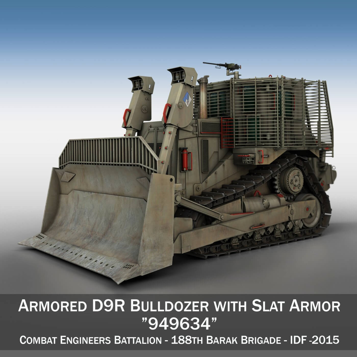 Armored D9R Bulldozer - 949634 - IDF 3D Model by panaristi