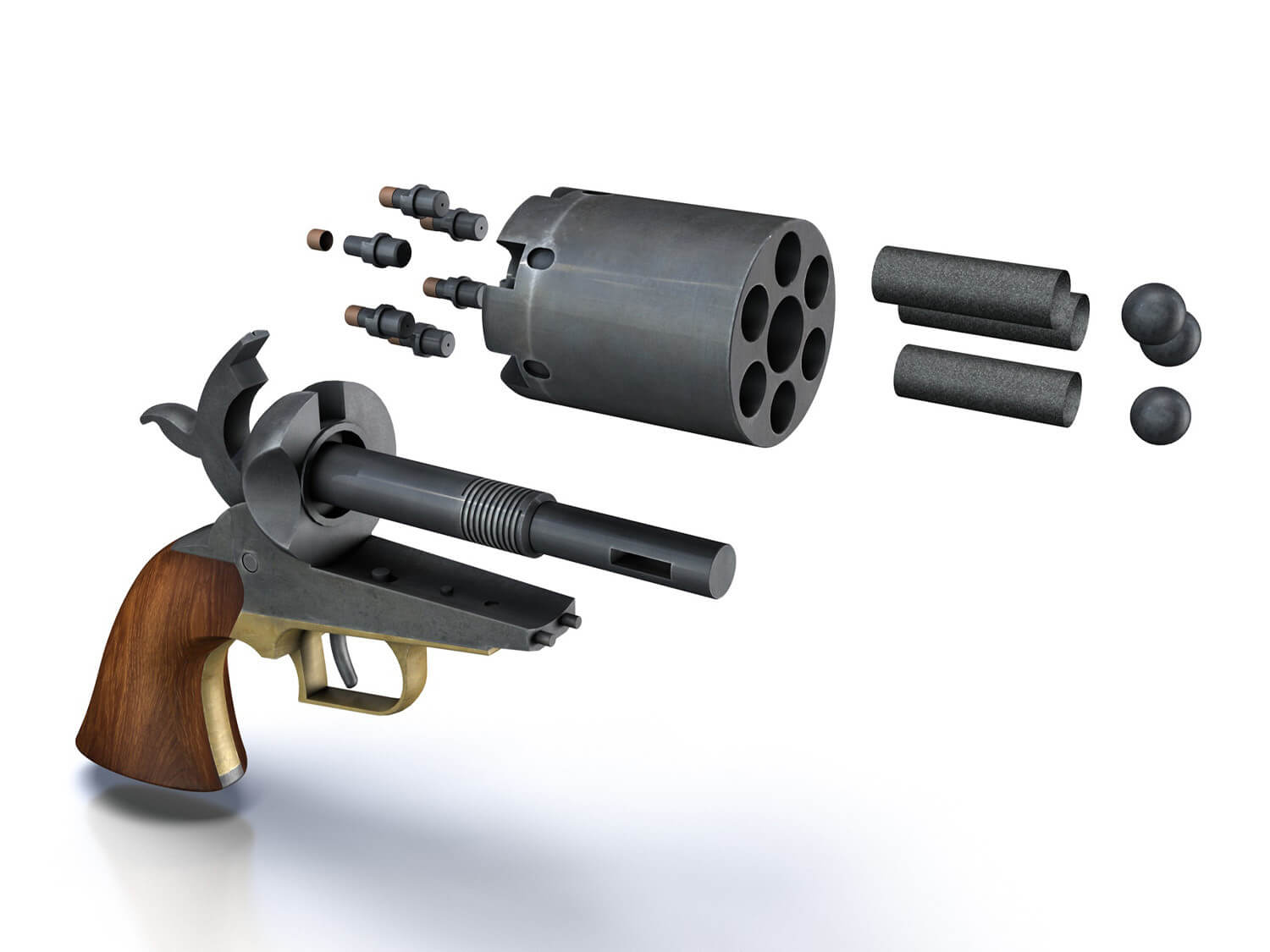 Colt Walker 1847 - Revolver 3D Model by panaristi