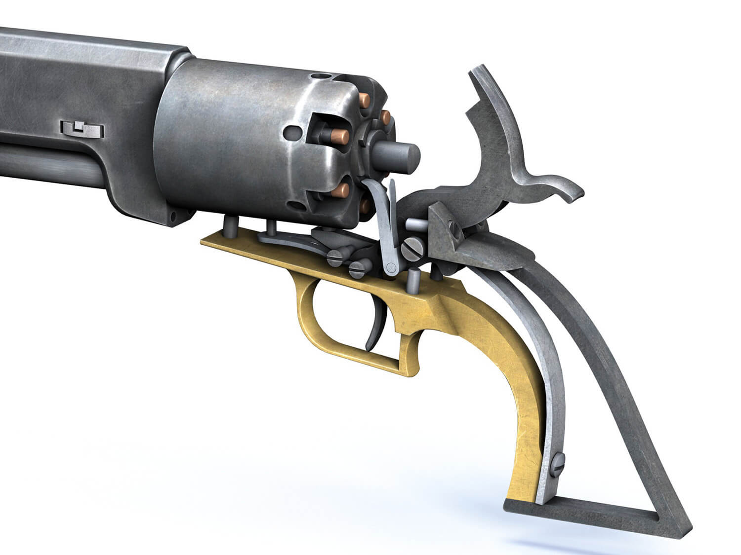Colt Walker 1847 - Revolver 3D Model by panaristi