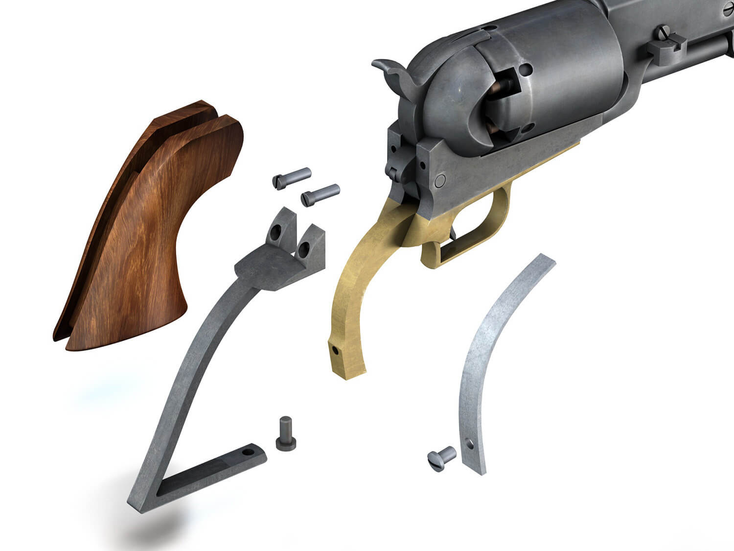 Colt Walker 1847 - Revolver 3D Model by panaristi