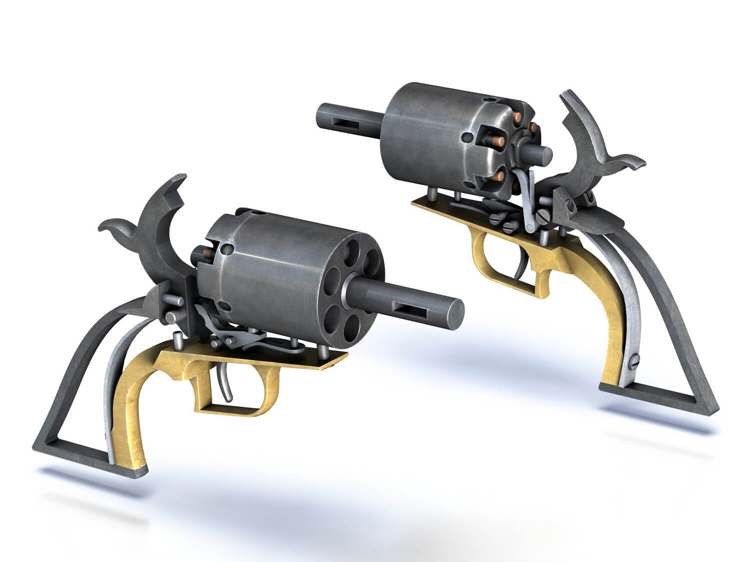 Colt Walker 1847 - Revolver 3D Model by panaristi