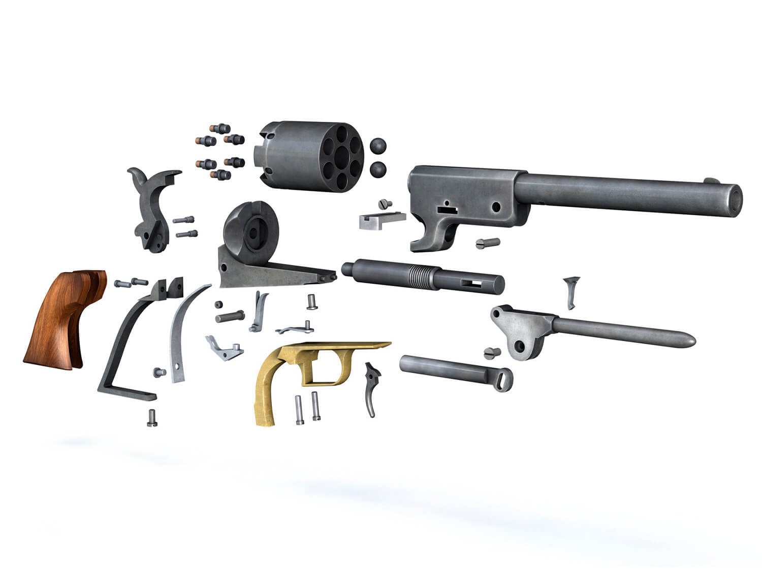 Colt Walker 1847 - Revolver 3D Model by panaristi