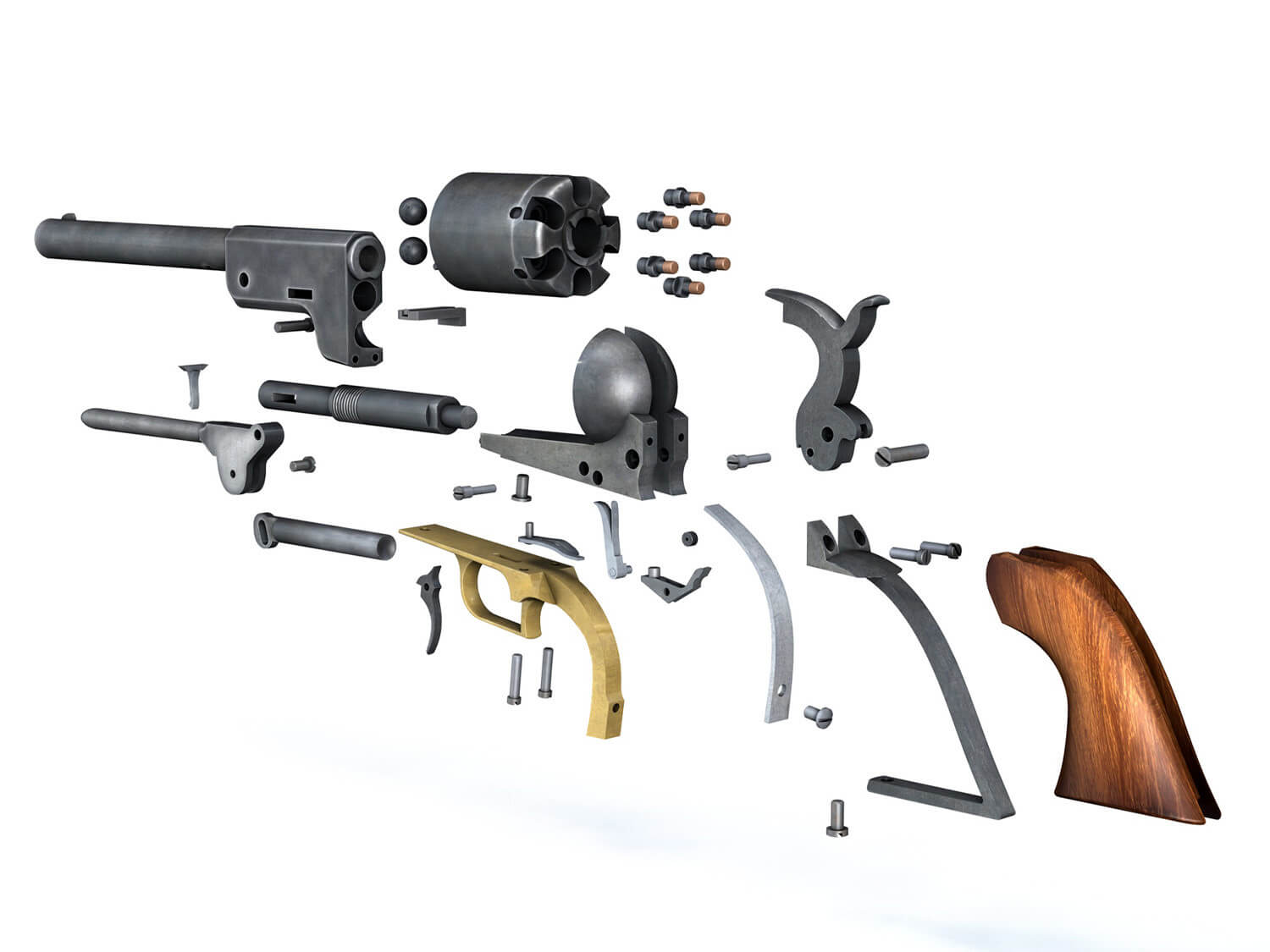 Colt Walker 1847 - Revolver 3D Model by panaristi