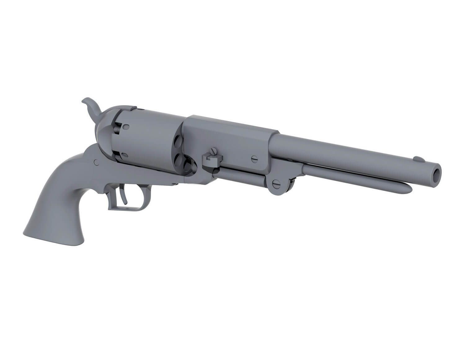 Colt Walker 1847 - Revolver 3D Model by panaristi