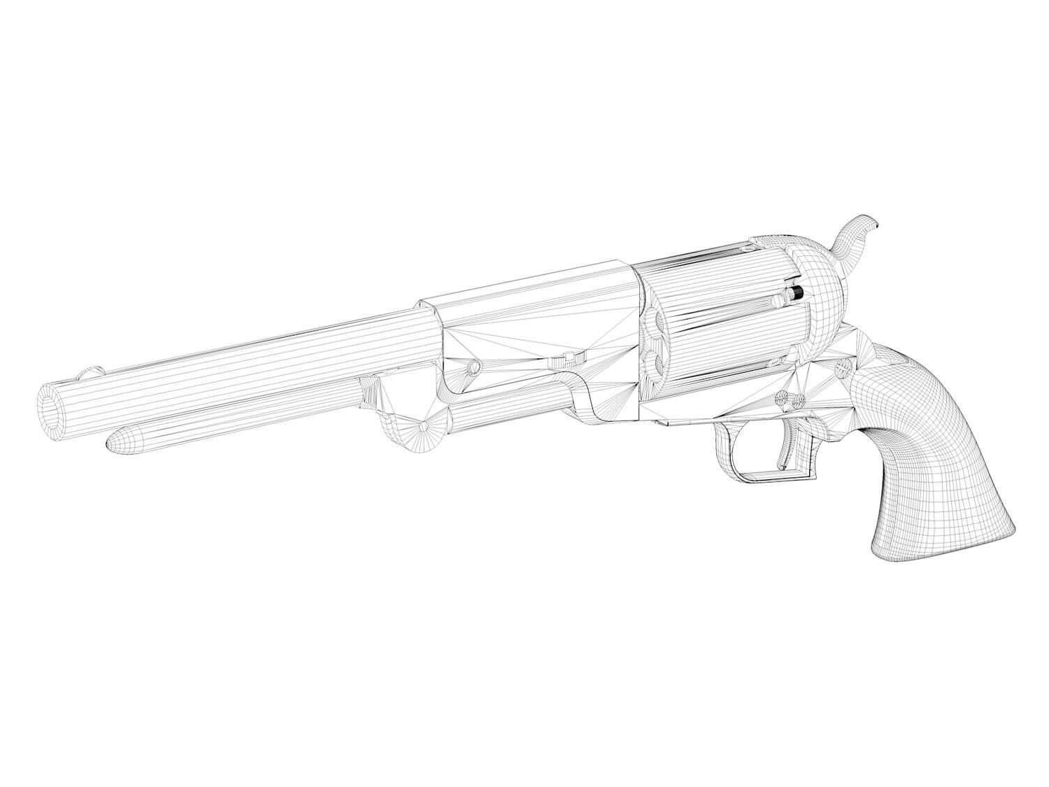 Colt Walker 1847 - Revolver 3D Model by panaristi