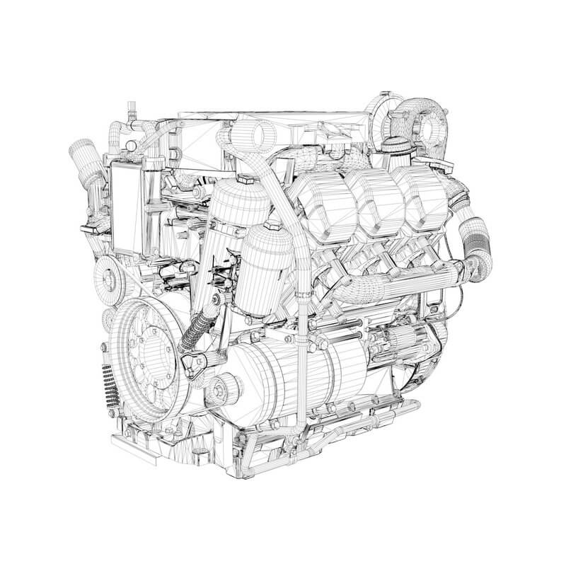 Diesel Truck Engine - 3D Model by panaristi