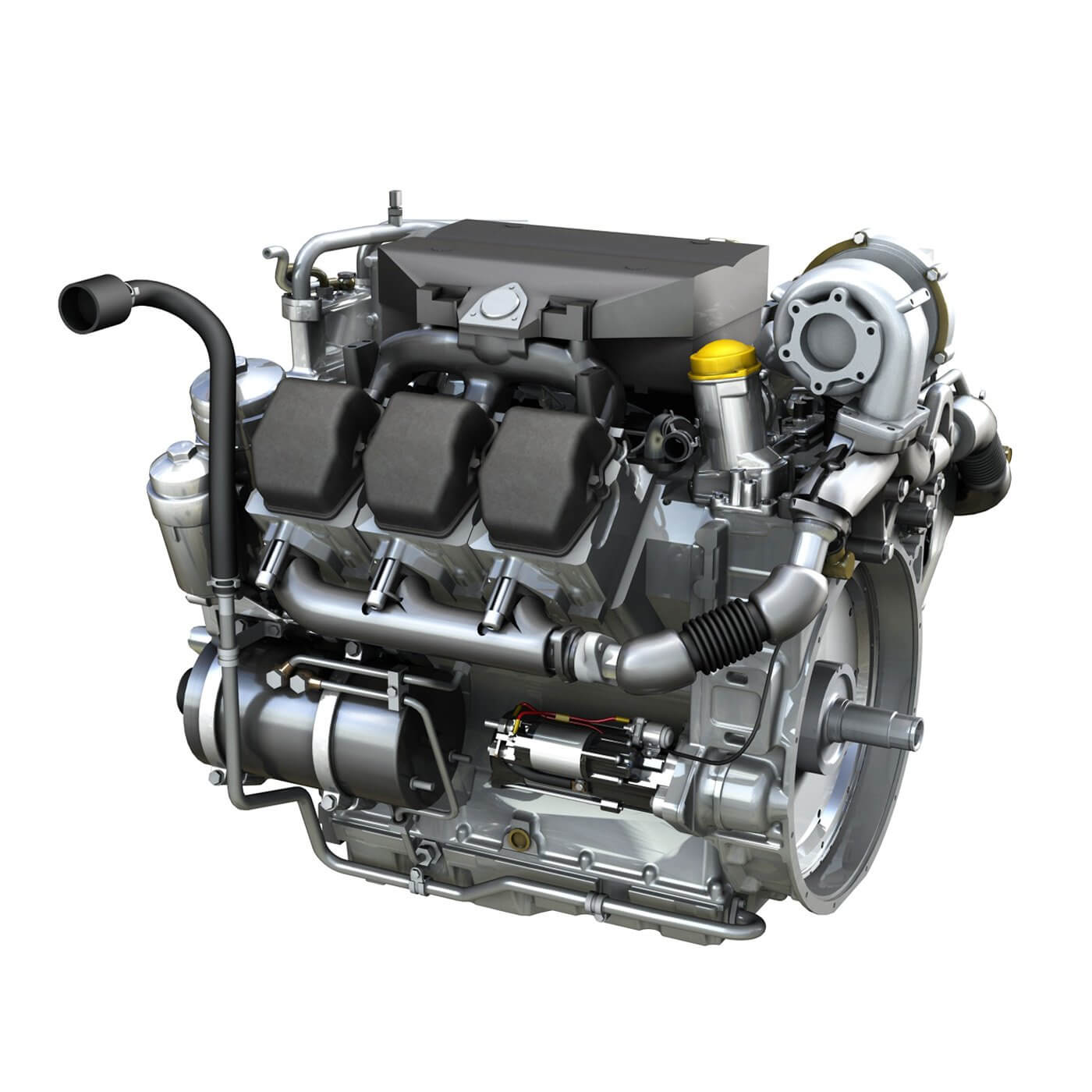 Diesel Turbo Engine with Interior Parts - 3D Model by panaristi