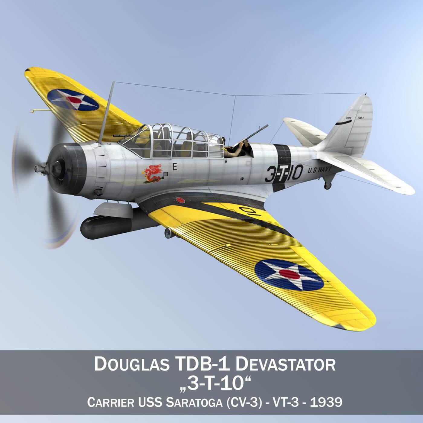 Douglas TDB-1 Devastator - 3T10 3D Model by panaristi