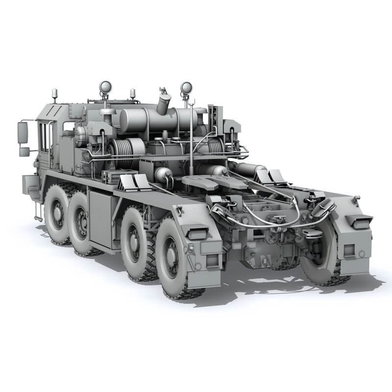 Faun STL-56 - Heavy Duty Tractor with 52 Ton Semi-Trailer 3D Model by ...