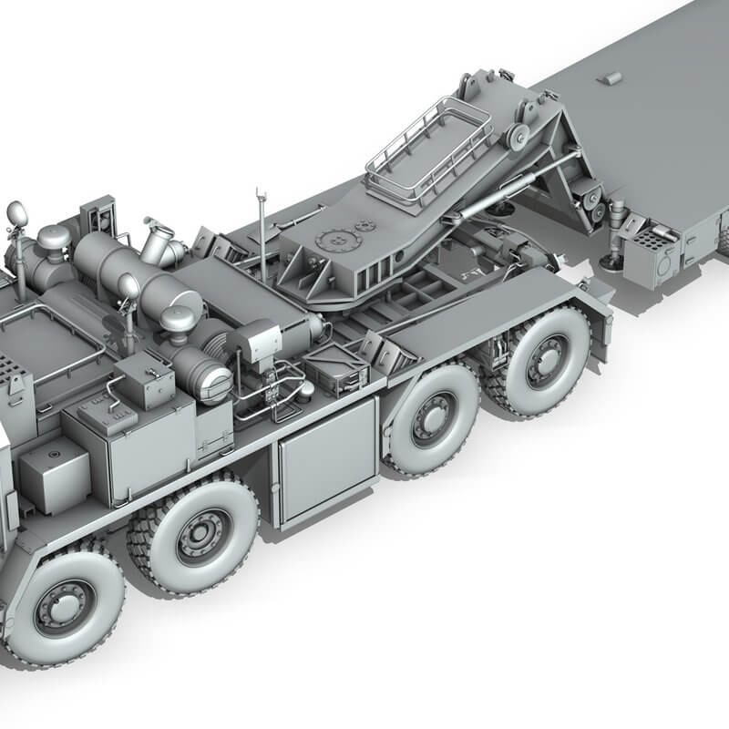 Faun STL-56 - Heavy Duty Tractor with 52 Ton Semi-Trailer 3D Model by ...