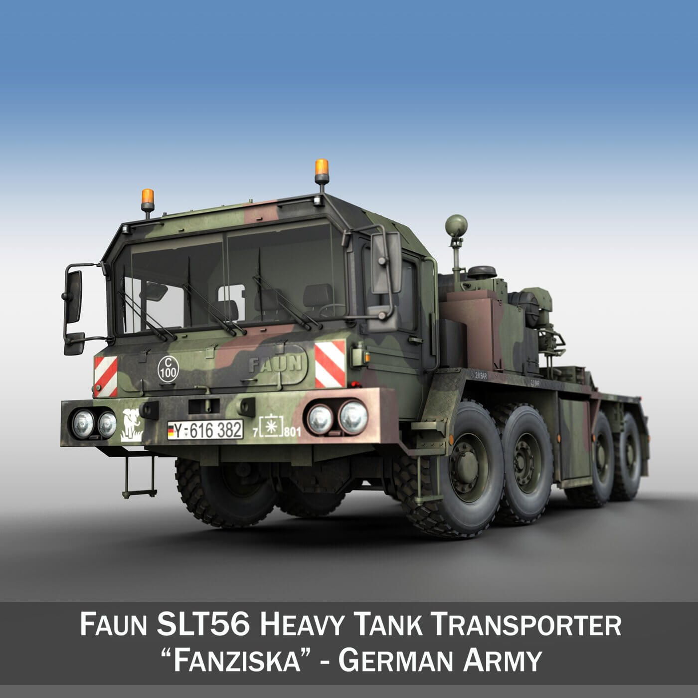 Faun STL-56 Tank Transporter 3D Model by panaristi