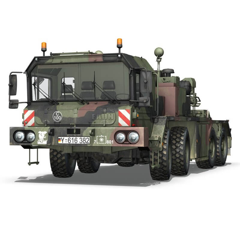 Faun STL-56 Tank Transporter 3D Model by panaristi