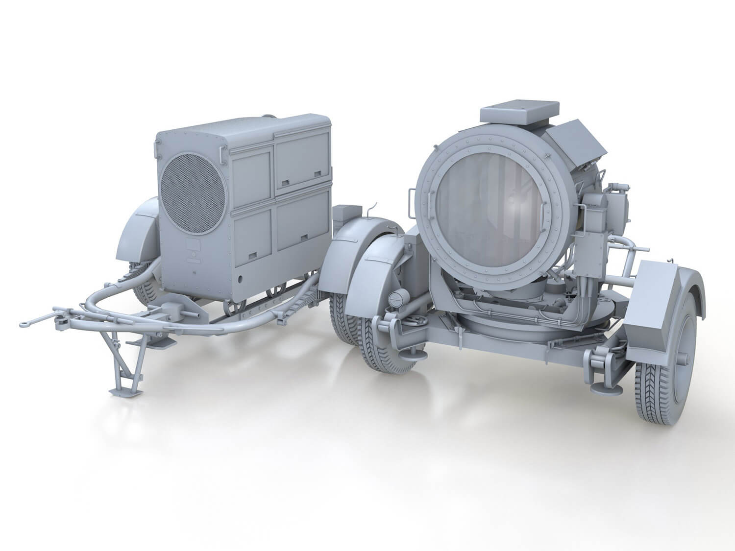 Flak SW36 With Generator and Sh.Ah.51 Trailer - 3D Model by panaristi