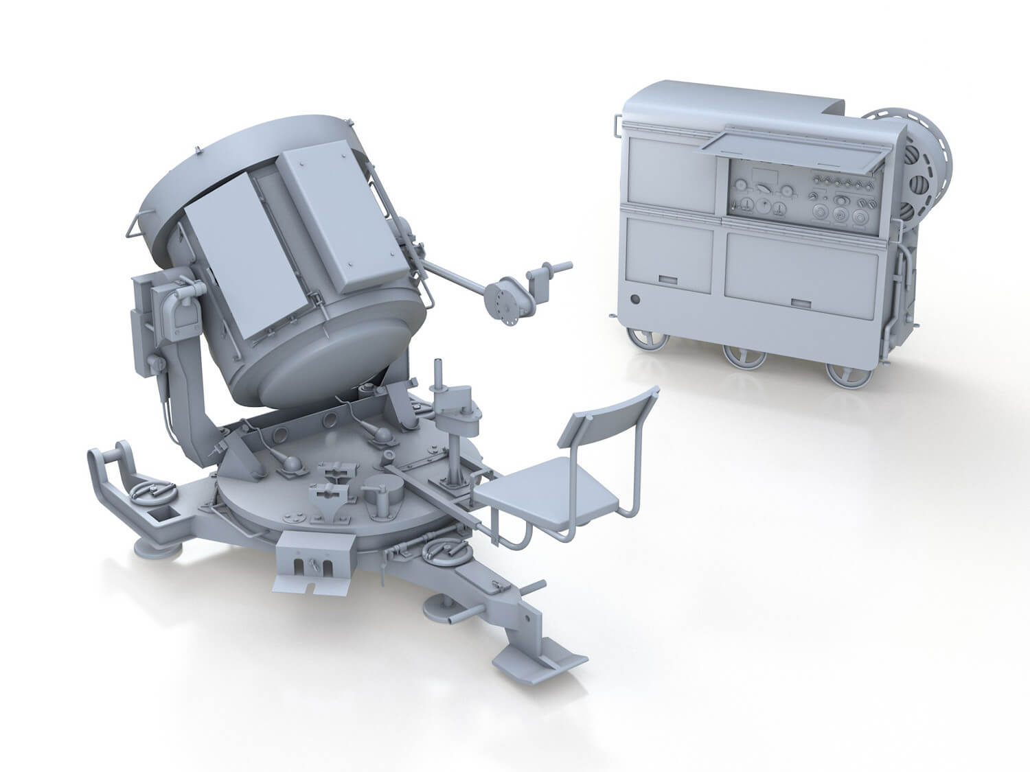 Flak SW36 With Generator and Sh.Ah.51 Trailer - 3D Model by panaristi