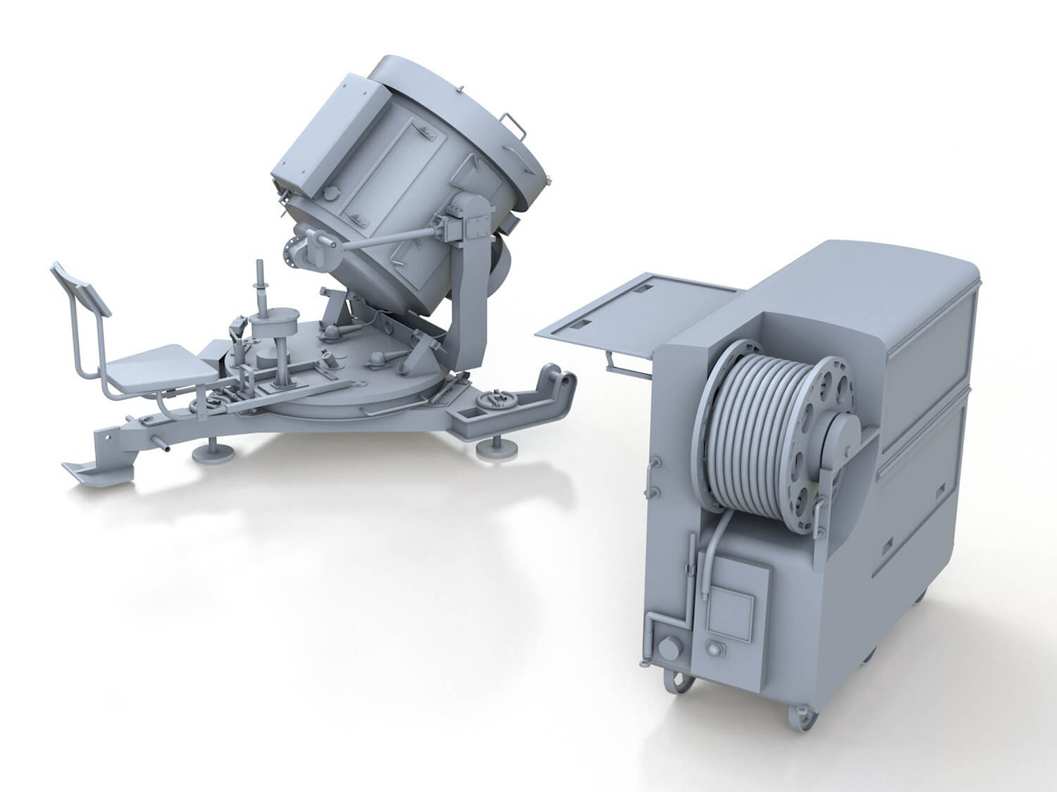 Flak SW36 With Generator and Sh.Ah.51 Trailer - 3D Model by panaristi