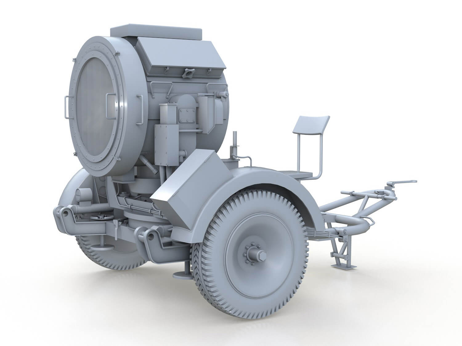 Flak SW36 With Generator and Sh.Ah.51 Trailer - 3D Model by panaristi