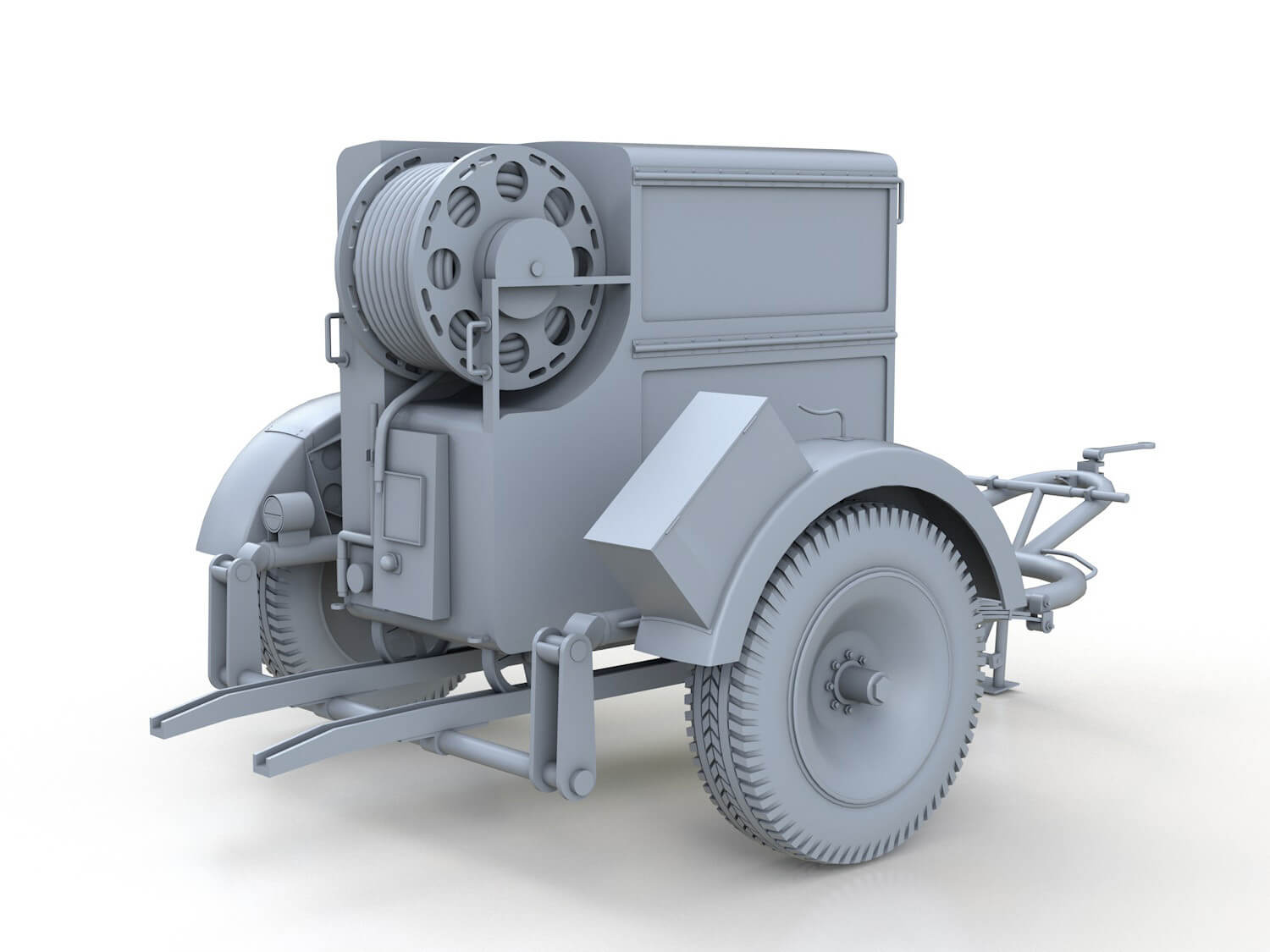 Flak SW36 With Generator and Sh.Ah.51 Trailer - 3D Model by panaristi