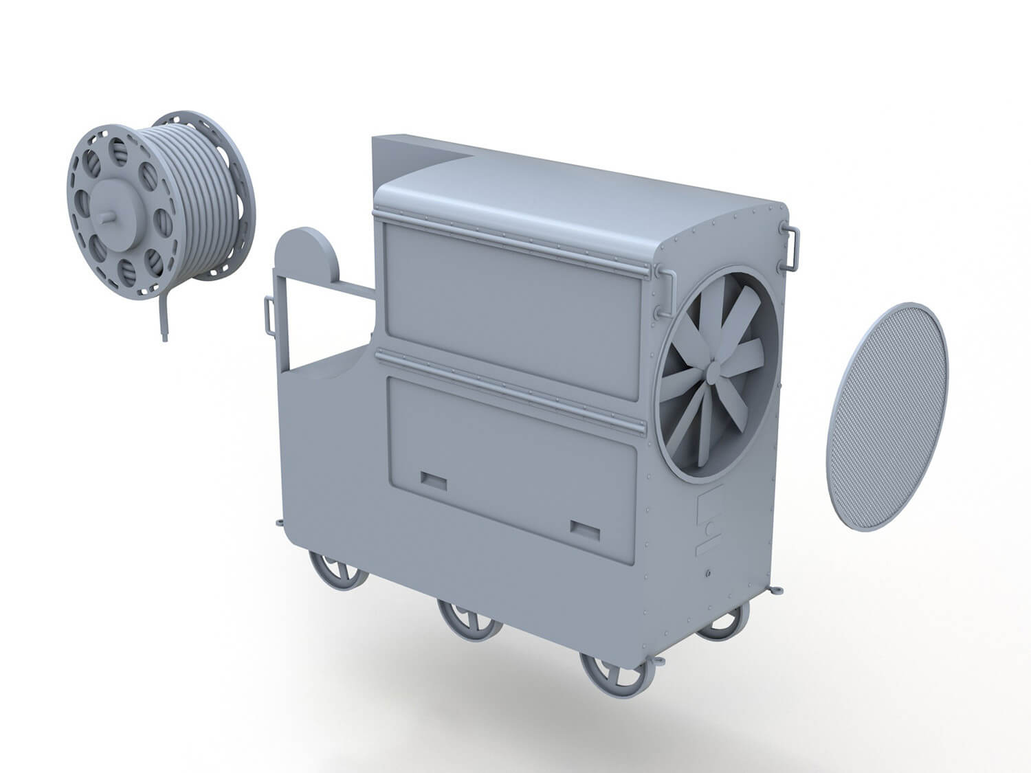 Flak SW36 With Generator and Sh.Ah.51 Trailer - 3D Model by panaristi