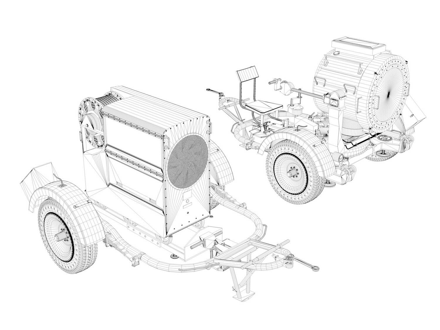 Flak SW36 With Generator and Sh.Ah.51 Trailer - 3D Model by panaristi