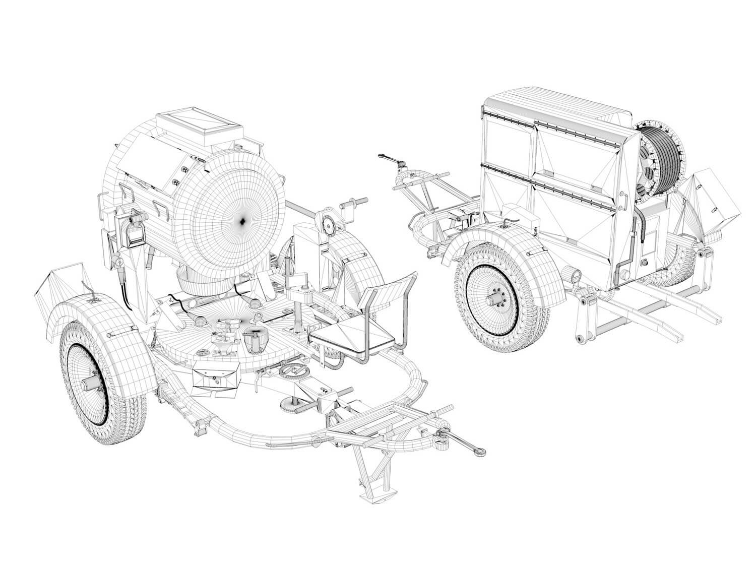 Flak SW36 With Generator and Sh.Ah.51 Trailer - 3D Model by panaristi