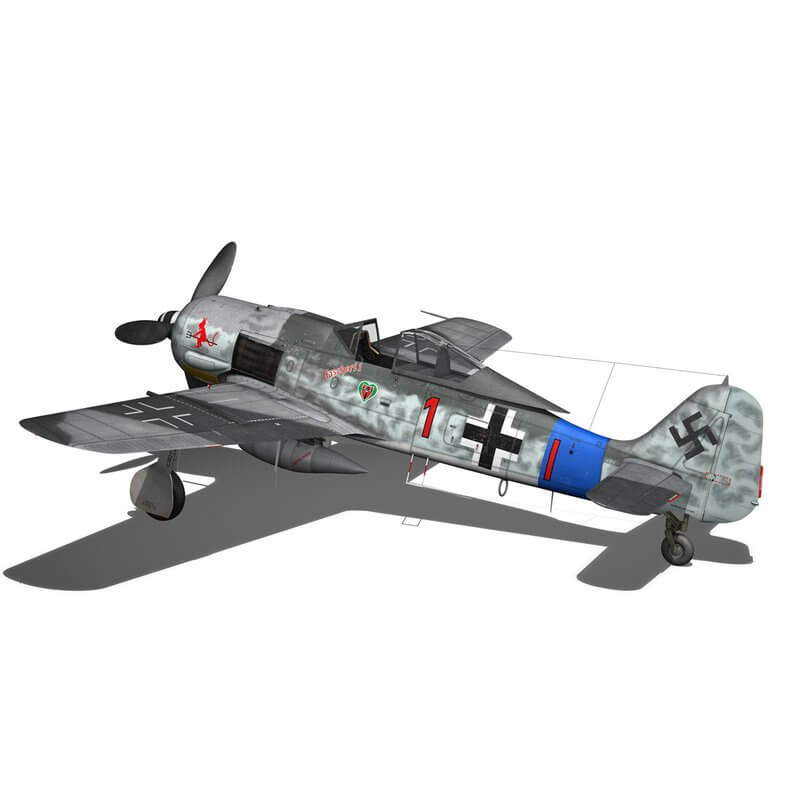 Focke Wulf - FW190 A8 - Red 1 3D Model by panaristi